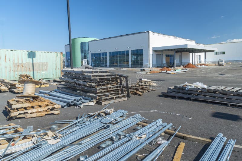 Big Box Retail Store Construction Site Stock Image - Image of people ...