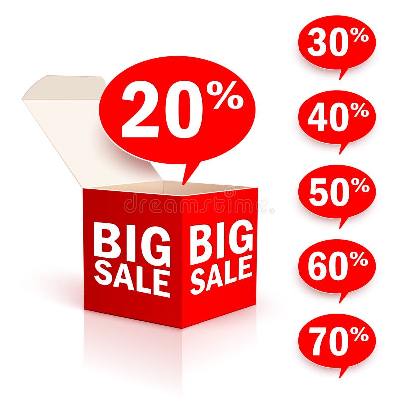Big box sale stock vector. Illustration of advertising - 31345732