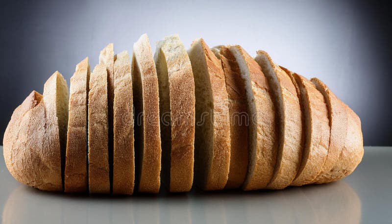 Big Bread. Huge Bread Sliced Stock Illustration - Illustration of ...