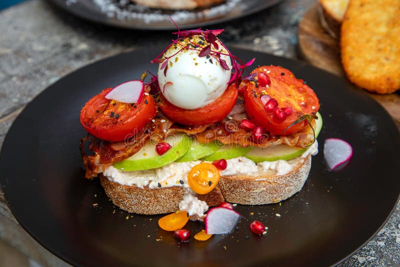 Big breakfast stock photo. Image of greens, beans, fried - 208676708