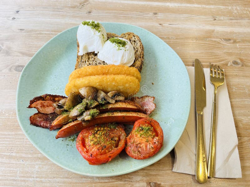 Big breakfast in eatery. stock image. Image of eatery - 327653925