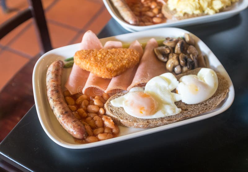 Big breakfast stock image. Image of sausages, cafe, western - 136411441