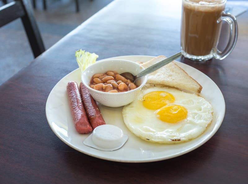 Big breakfast in a morning stock photo. Image of side - 74592772