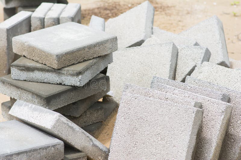 Big Brick Blocks for Flooring Stock Photo - Image of renovation, cement ...