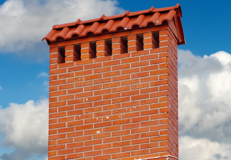 Big brick smokestack stock photo. Image of orange, isolated - 108528954