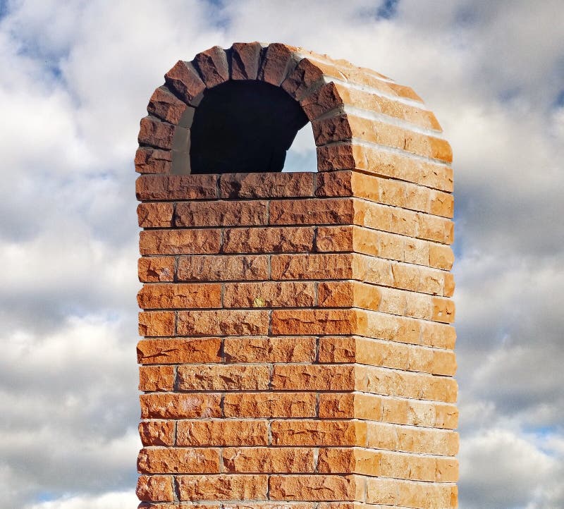 Brick Smokestack Isolated on White Stock Photo - Image of building ...