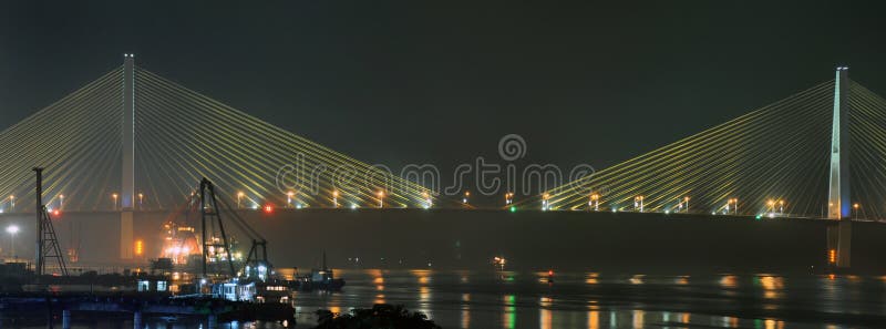 Big bridge stock image. Image of boat, traction, fording - 34549583
