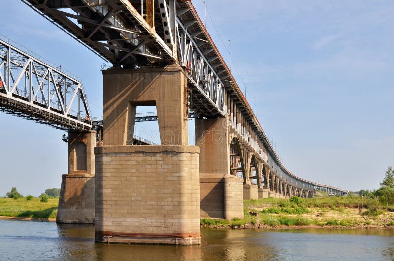 A Big Bridge through the River Stock Image - Image of technology ...