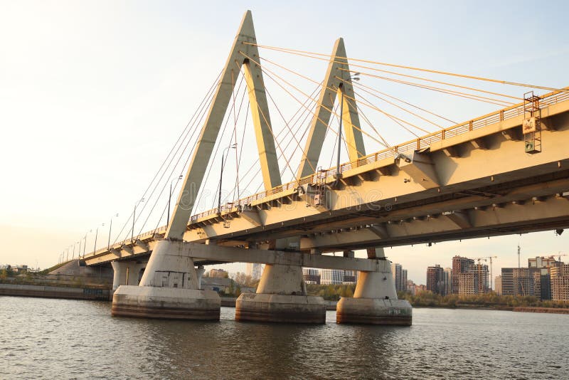 Big Bridge in the River. Letter M Stock Image - Image of mast, dock ...