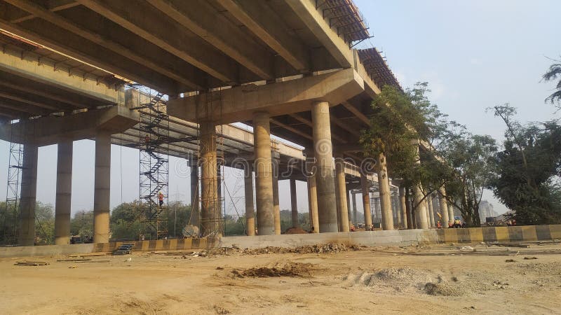 Big Bridge Under Construction Stock Photo - Image of building, wall ...