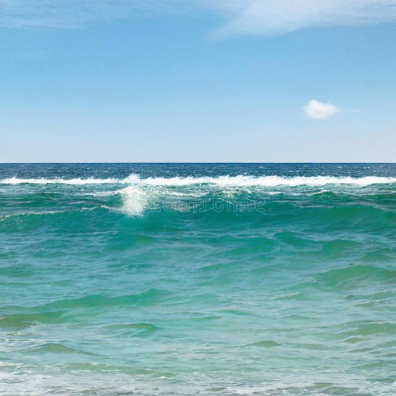 Big Bright Blue Ocean Waves with Strong Sprays Stock Image - Image of ...