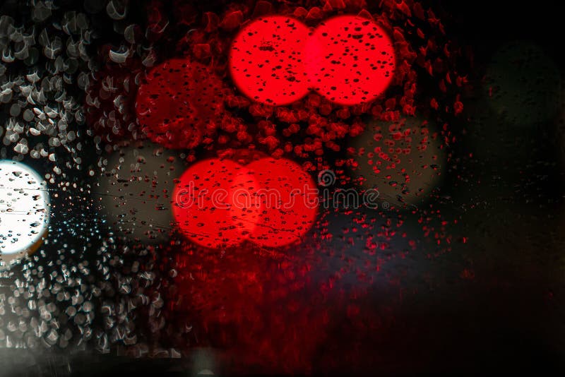 Blurred Car Lights on Wet Windows Stock Photo - Image of background ...