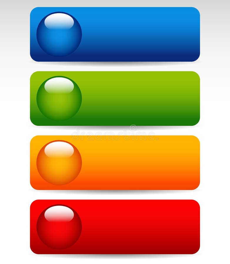 Big Bright, Colorful Buttons Stock Vector - Illustration of element ...