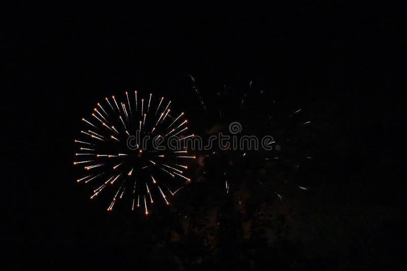 Big Bright Firework Ball in Dark Sky Stock Photo - Image of fireworks ...