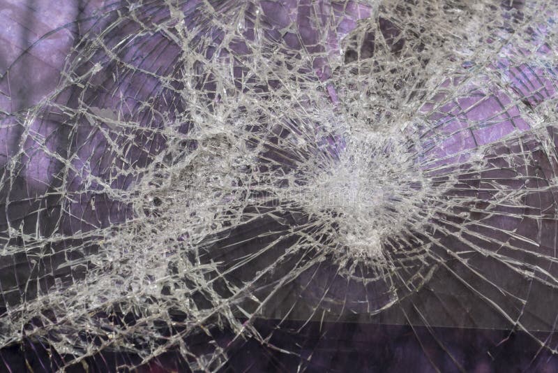 A Big Broken Screen on Purple Background Stock Image - Image of damage ...