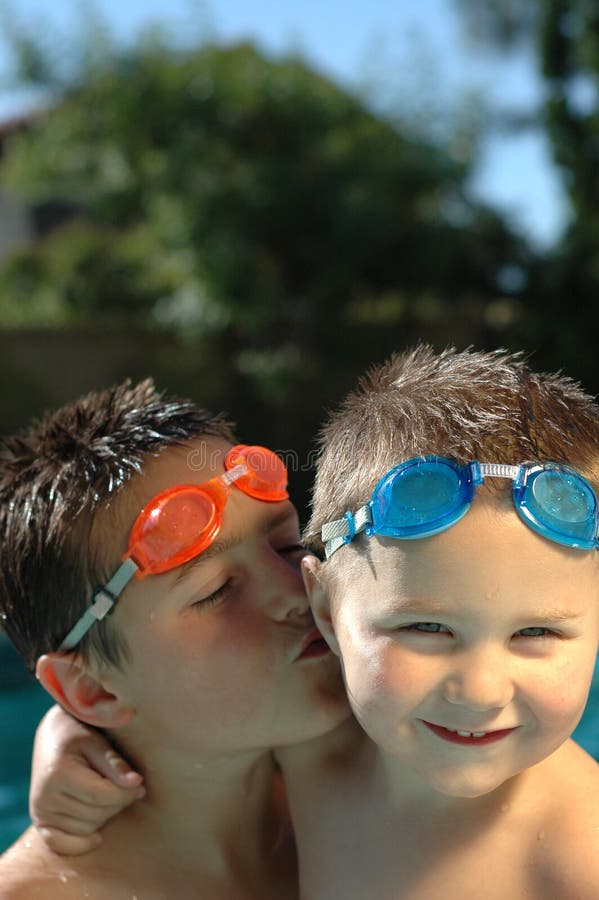 Brotherly love stock image. Image of kiss, happiness, leisure - 2666609