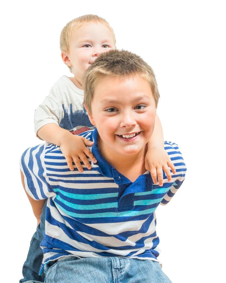 Big Brother and Little Brother Getting Along during Playtime Stock ...