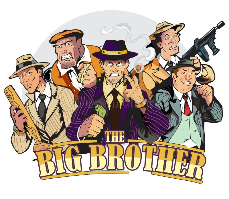 The Big Brother Vector Art Print Stock Vector - Illustration of vector ...