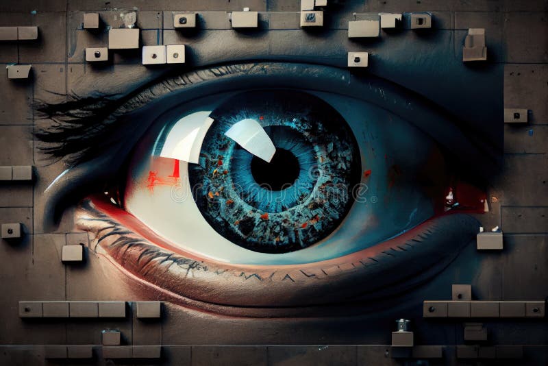 Big Brother Watching You Concept, Big Eye CCTV, Generative Ai Stock ...