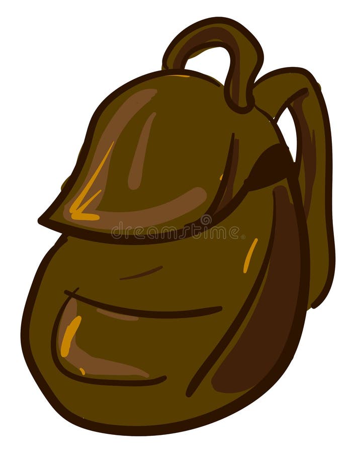 Brown Backpack, Casual Rucksack Vector Illustration Stock Vector ...