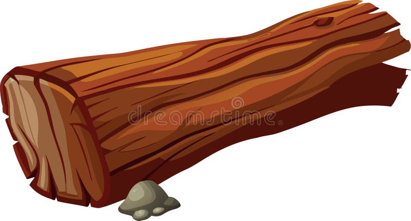 Cartoon Log Resting on Some Rocks Stock Vector - Illustration of heavy ...