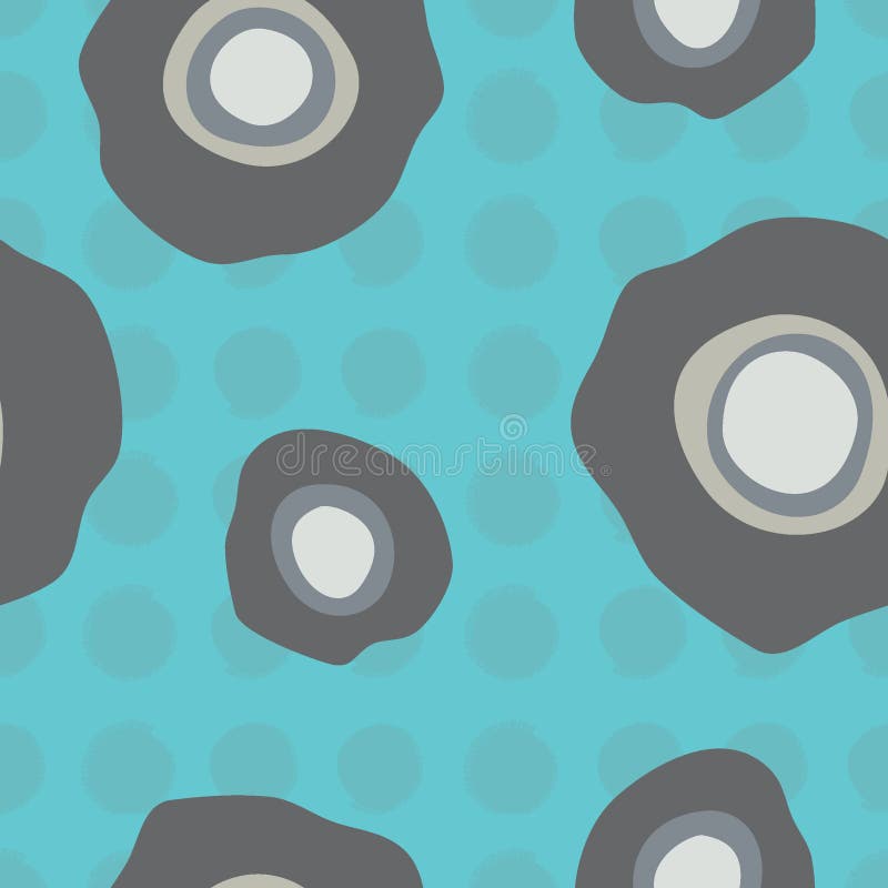 Big Brown Poppies & Halftone Seamless Vector Stock Vector ...