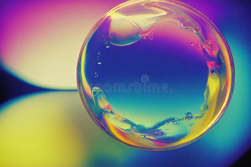 Big Bubble Multi-colored Molecule Closeup Science and Biotechnology ...
