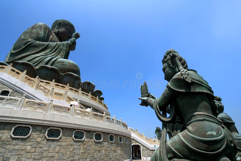 Big Buddha at Po Lin Monastery, Hong Kong Stock Image - Image of ...