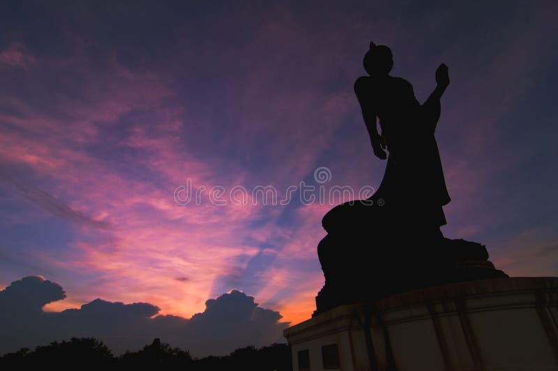 Big buddha sunset statue stock photo. Image of buddha - 45054422