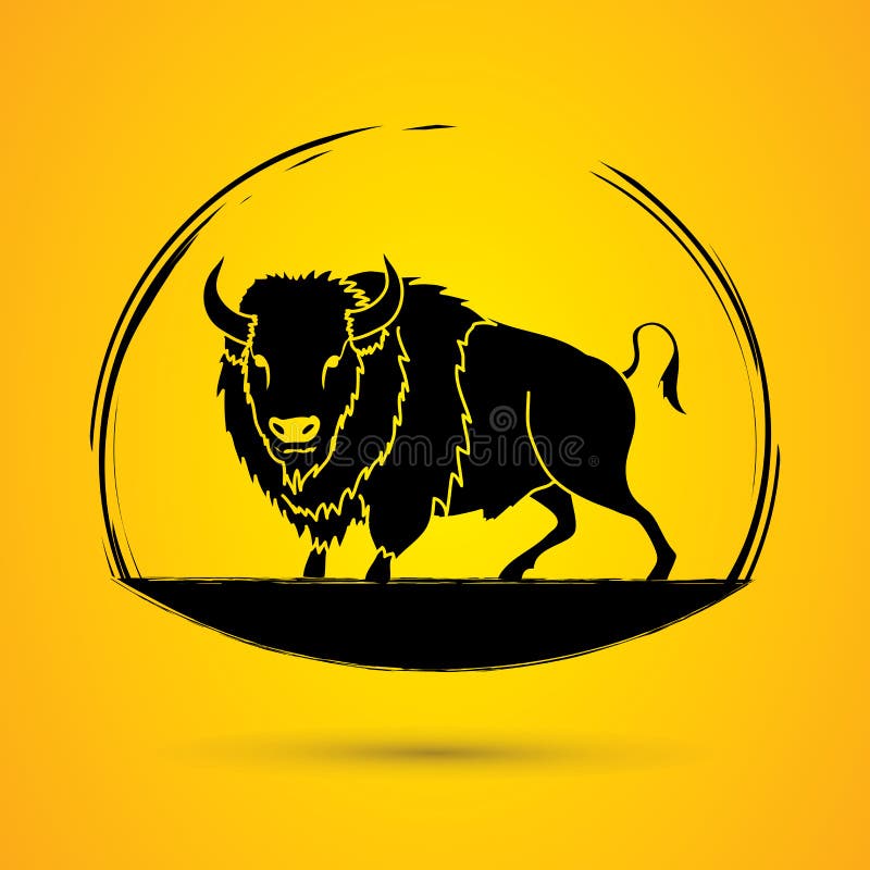 Big Buffalo standing stock vector. Illustration of graphic - 87072873