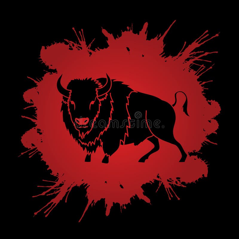Big Buffalo standing stock vector. Illustration of horned - 87072963