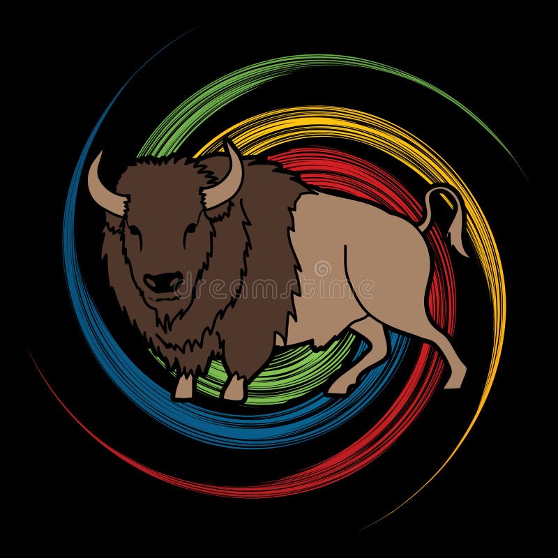 Big Buffalo standing stock vector. Illustration of beast - 87072903