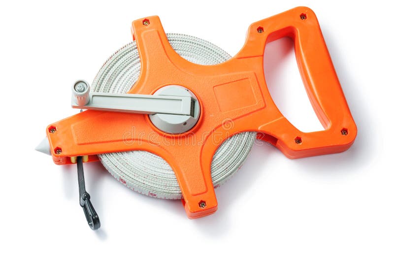 Big Building Measuring Tape Isolated on White Stock Image - Image of ...