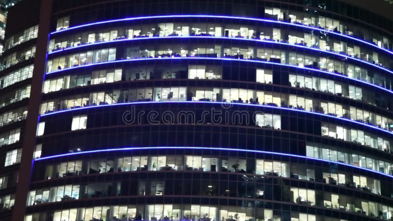 Big Building at Night in City Decorated with Stock Footage - Video of ...