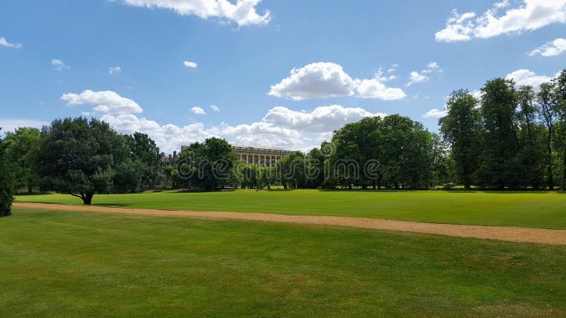 A Big University in Cambridge Editorial Image - Image of tree, field ...