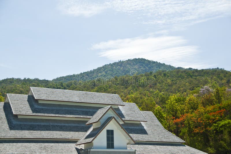 Big building roof. stock photo. Image of construction - 31404734