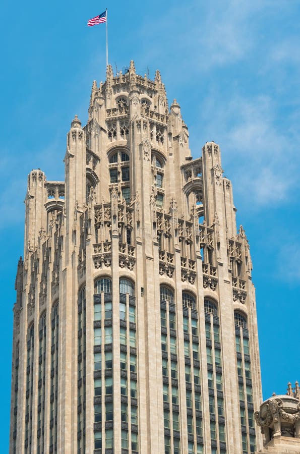 Big Building on a Street of Chicago Downtown Stock Image - Image of ...