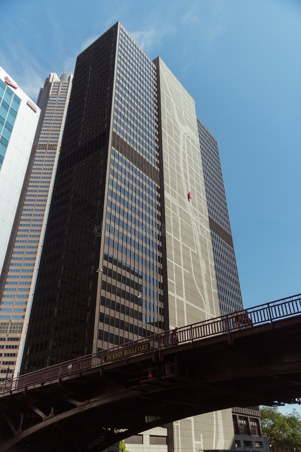 Big Building on a Street of Chicago Downtown Stock Photo - Image of ...