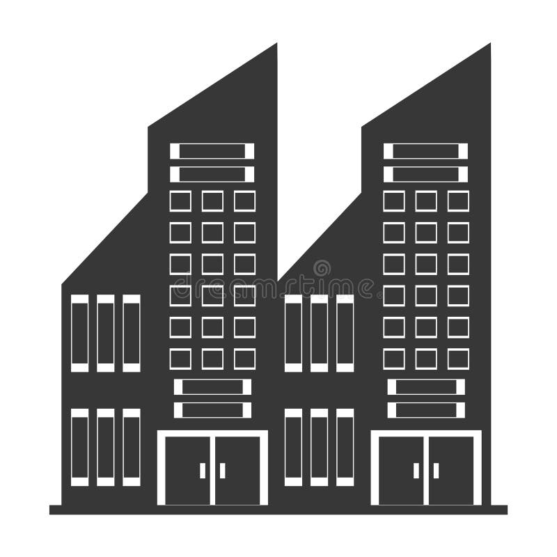 Big building style icon stock vector. Illustration of flat - 81941947