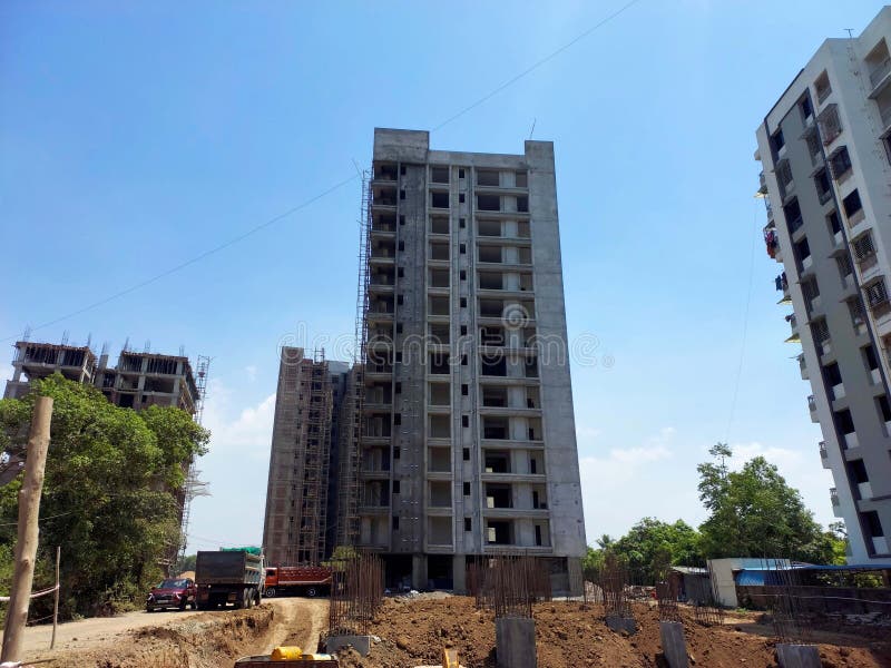 Big Building Under Construction in India - Image Editorial Image ...