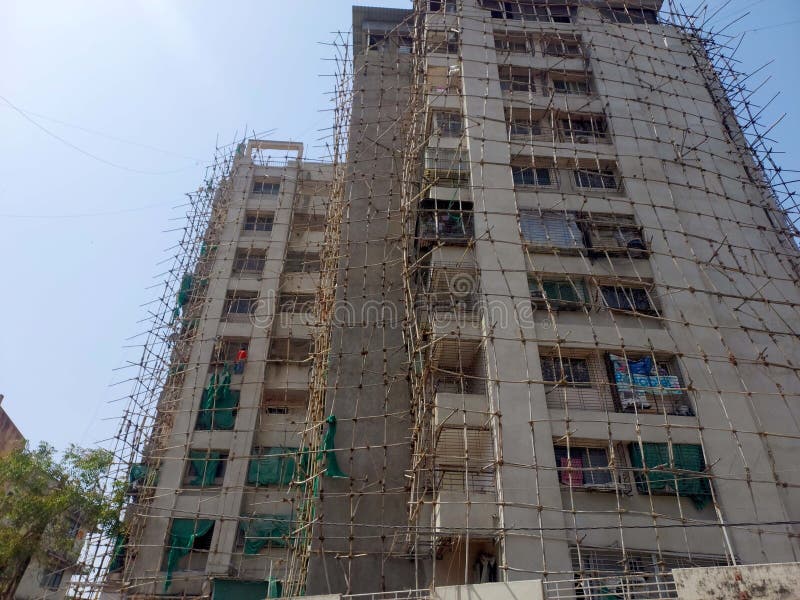 Big Building Under Construction in India - Image Editorial Stock Image ...