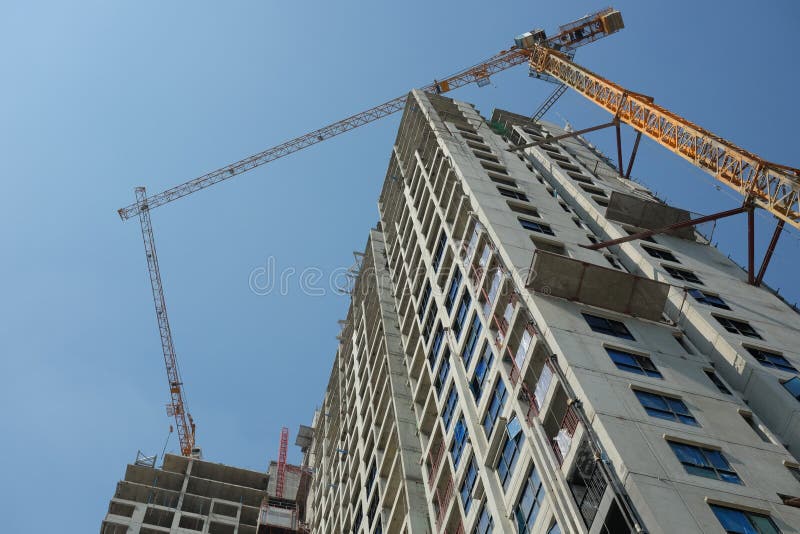 Big Building Under Construction Stock Image - Image of solid, grunge ...