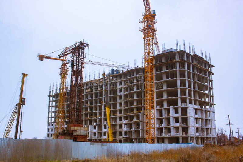 Big Building Under Construction Stock Image - Image of multistory ...