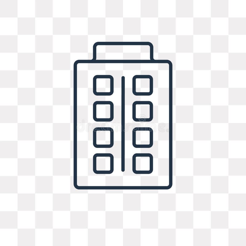 Big Building Vector Icon Isolated on Transparent Background, Lin Stock ...