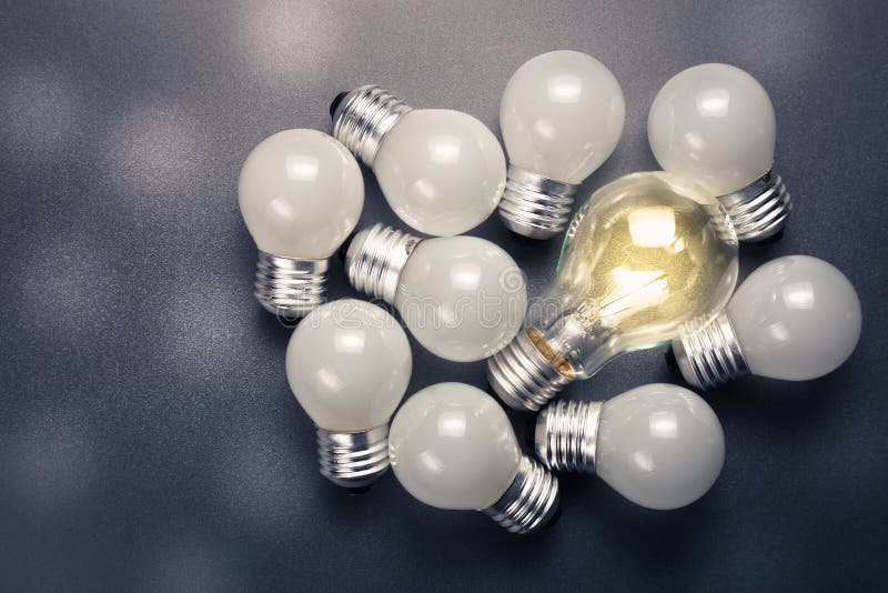 Big Bulb Glowing stock image. Image of goal, follow, head - 92486195