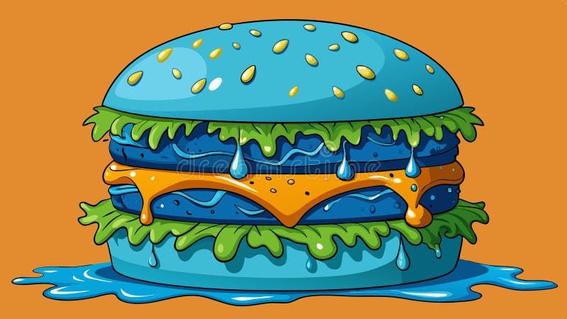 Big Burger with Blue Cheese and Mold Stock Vector - Illustration of ...