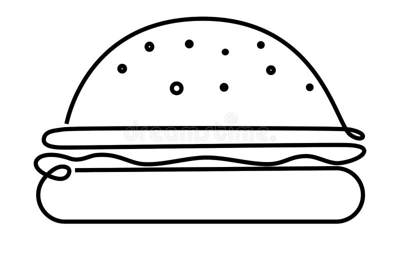 Burger One Line Stock Illustrations – 223 Burger One Line Stock ...