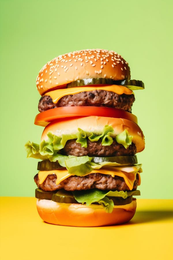 Big Burger Studio. Generative AI Stock Illustration - Illustration of ...