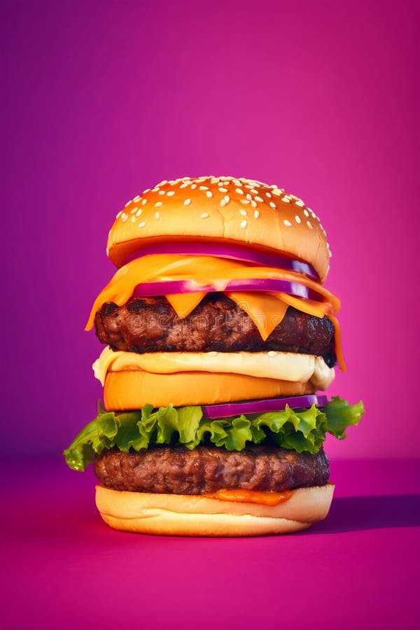 Big Burger Studio. Generative AI Stock Illustration - Illustration of ...