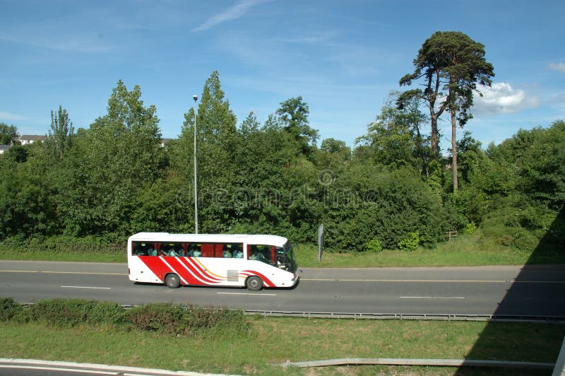 Big Bus on Motorway stock photo. Image of transport, structure - 3971998